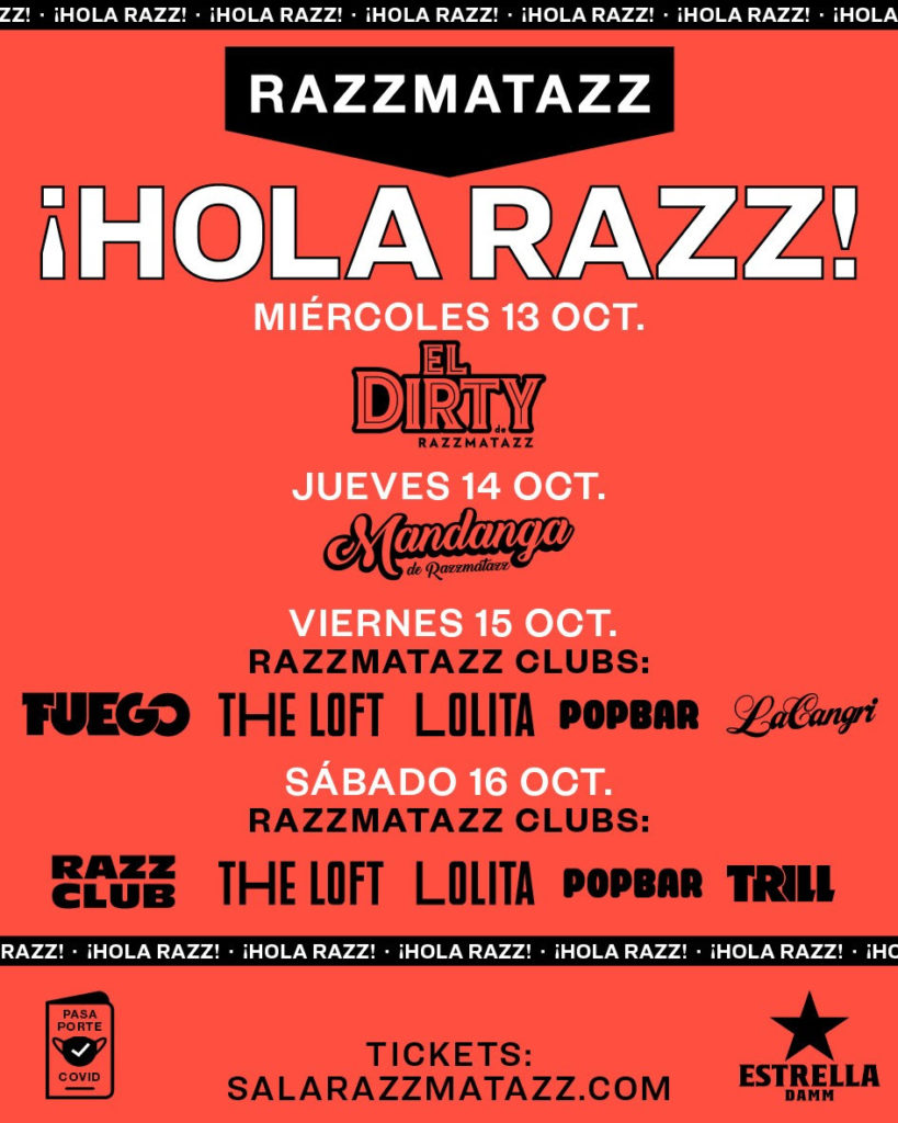 Razzmatazz abre sus puertas hoy 13 de octubre y avanza su agenda del ...